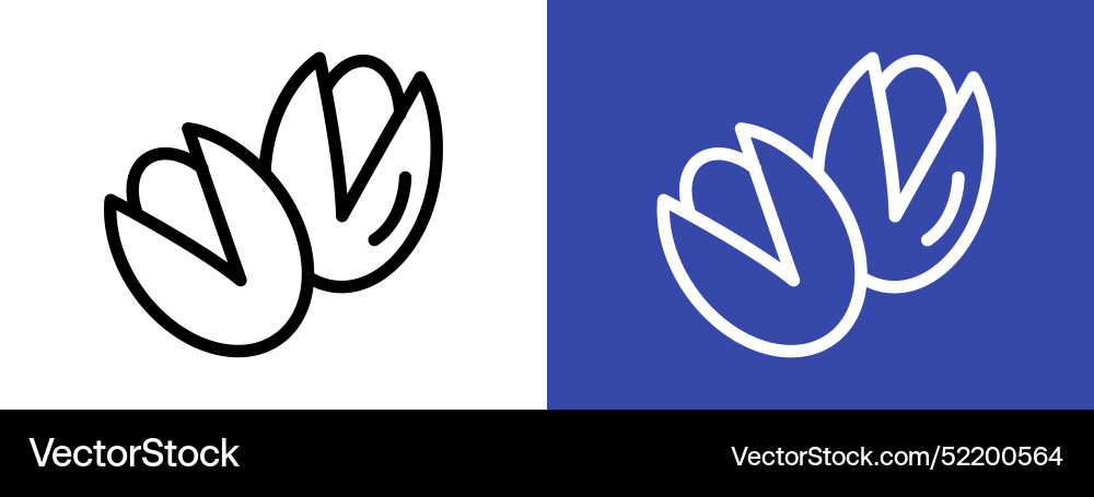 Pistachio icon logo sign set outline Royalty Free Vector