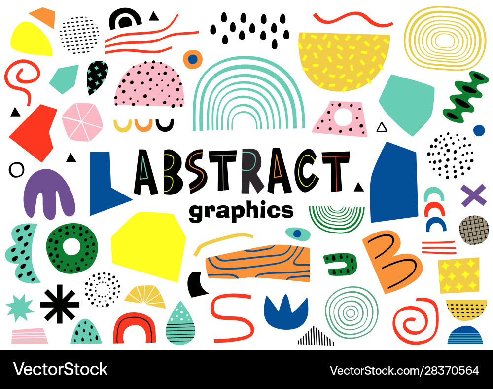 Set isolated abstract elements Royalty Free Vector Image