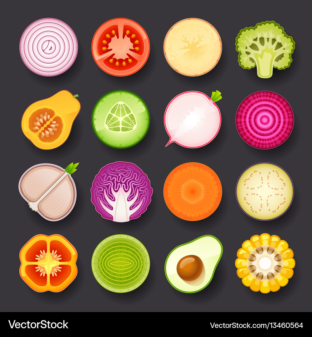 Vegetable icon set Royalty Free Vector Image - VectorStock