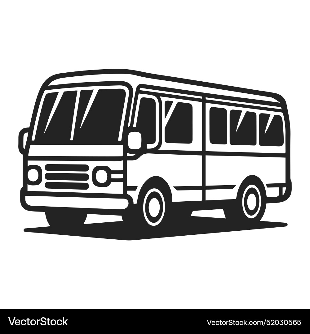 Basic minibus icon for projects Royalty Free Vector Image