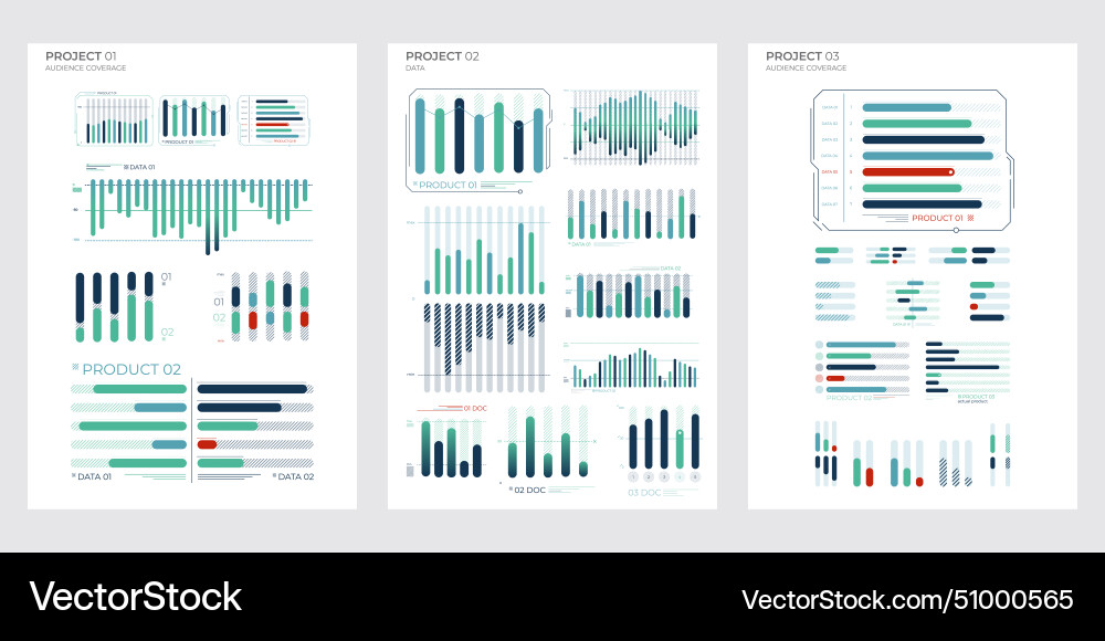 Business elements charts in color finance Vector Image