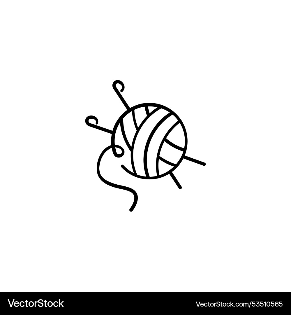 Crochet line style icon design Royalty Free Vector Image