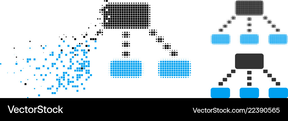 Dispersed pixel halftone dotted scheme icon Vector Image