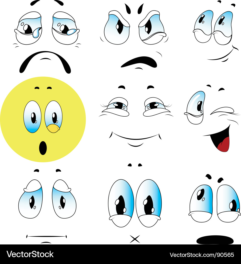 Expressive Faces Royalty Free Vector Image - VectorStock