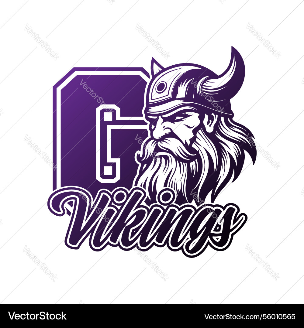 Go vikings team clip art Royalty Free Vector Image