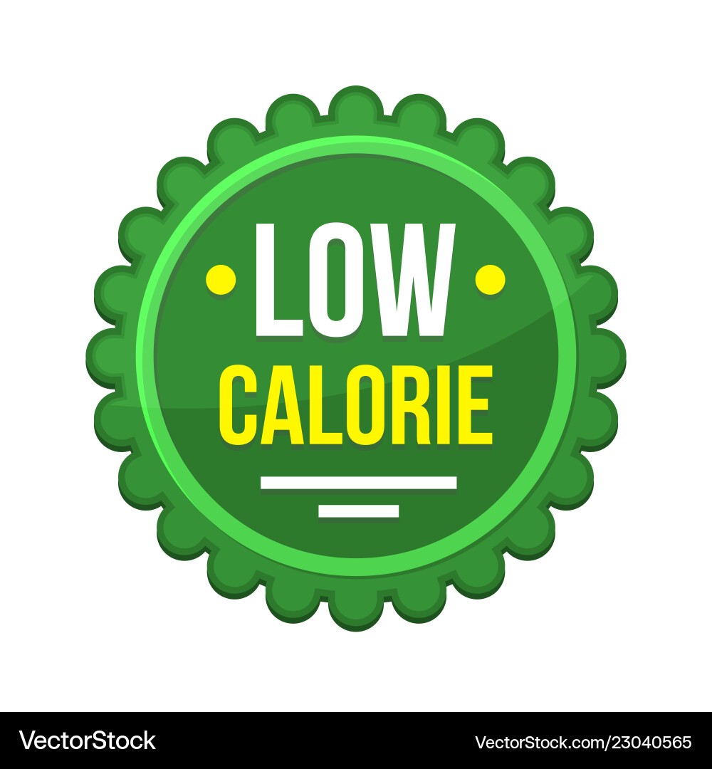 Green low-calorie product label on white Vector Image