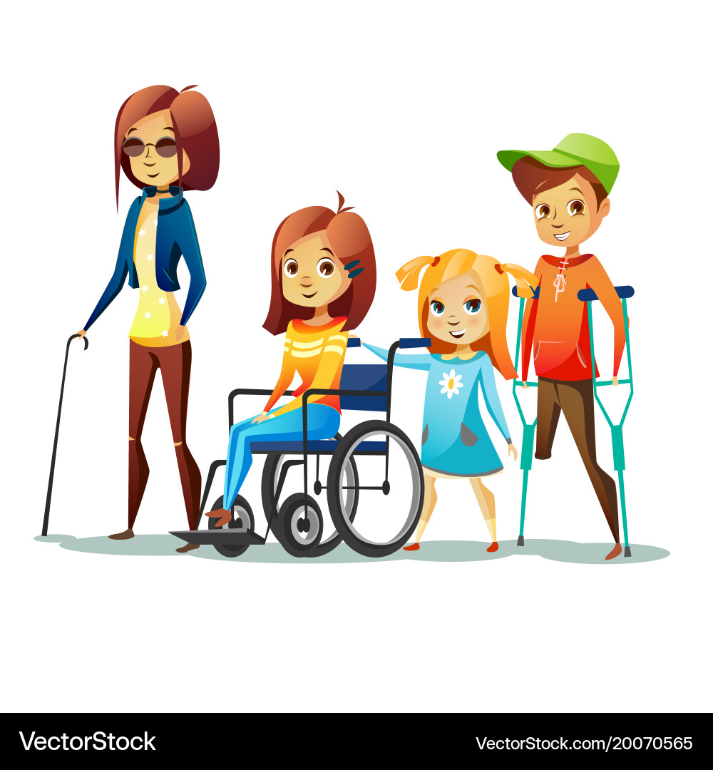 Handicapped children Royalty Free Vector Image