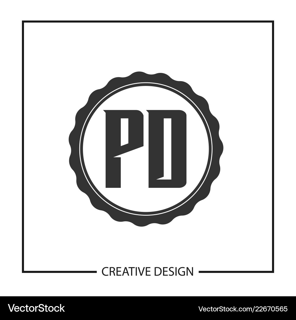 Initial letter pd logo template design Royalty Free Vector