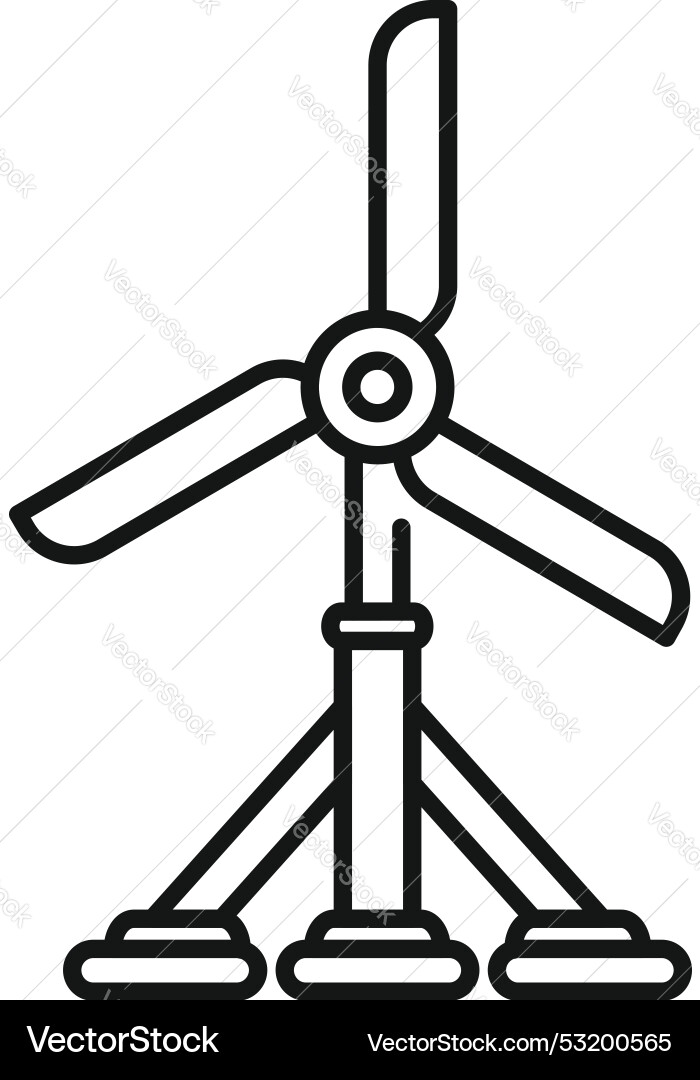 Wind turbine providing clean energy with rotating Vector Image