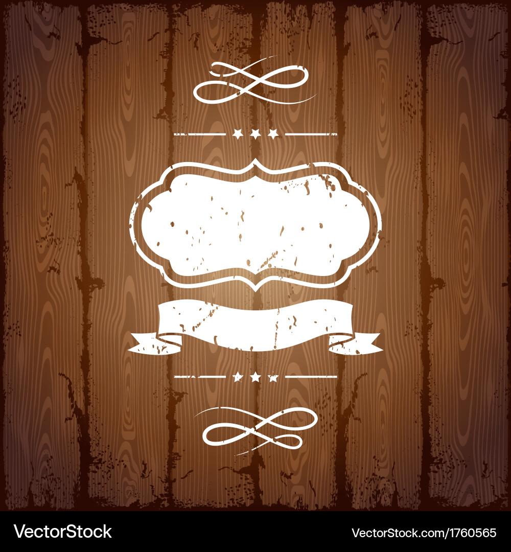 Wooden texture background with chalk labels Vector Image