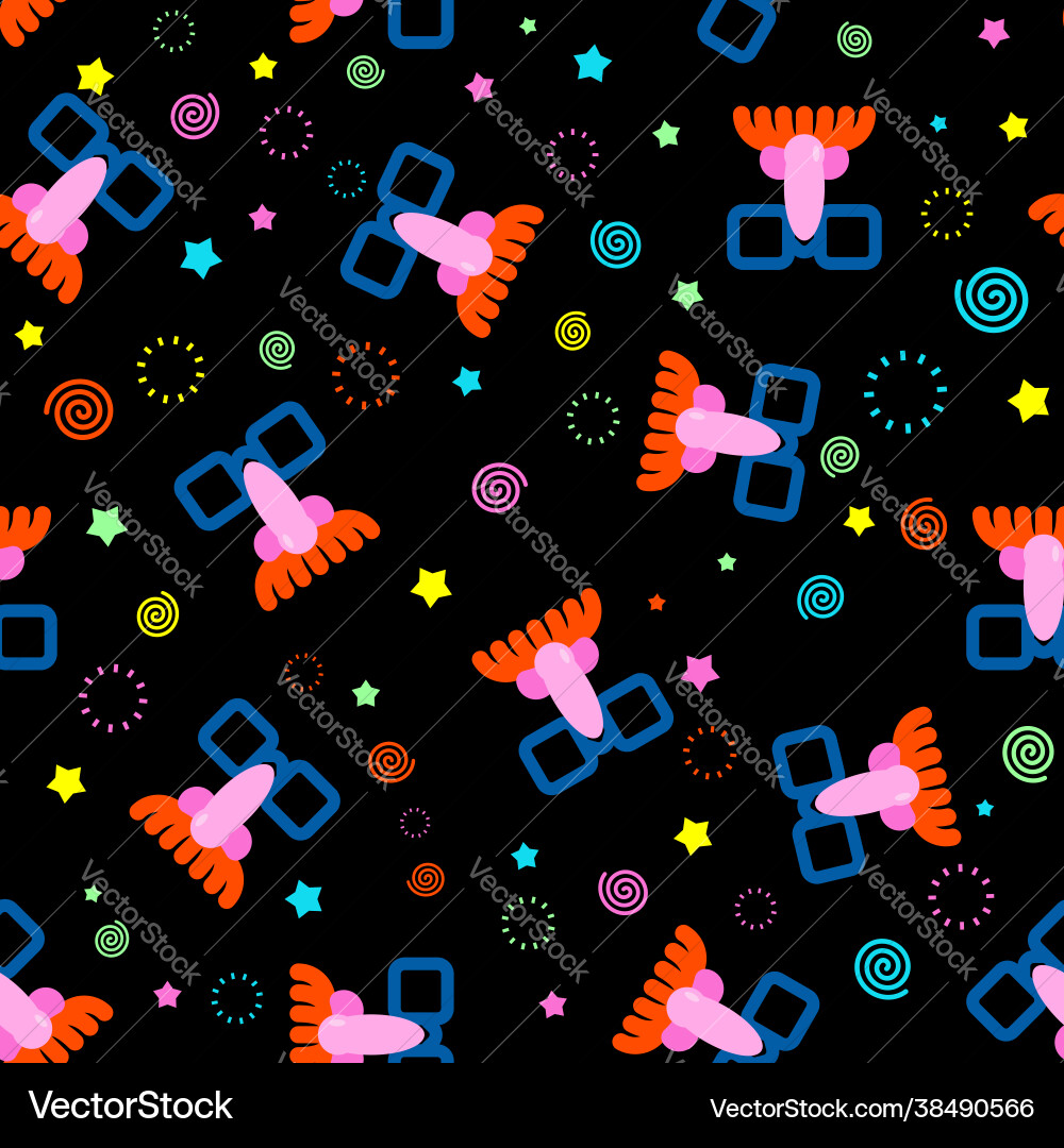 April fools day pattern seamless glasses nose Vector Image