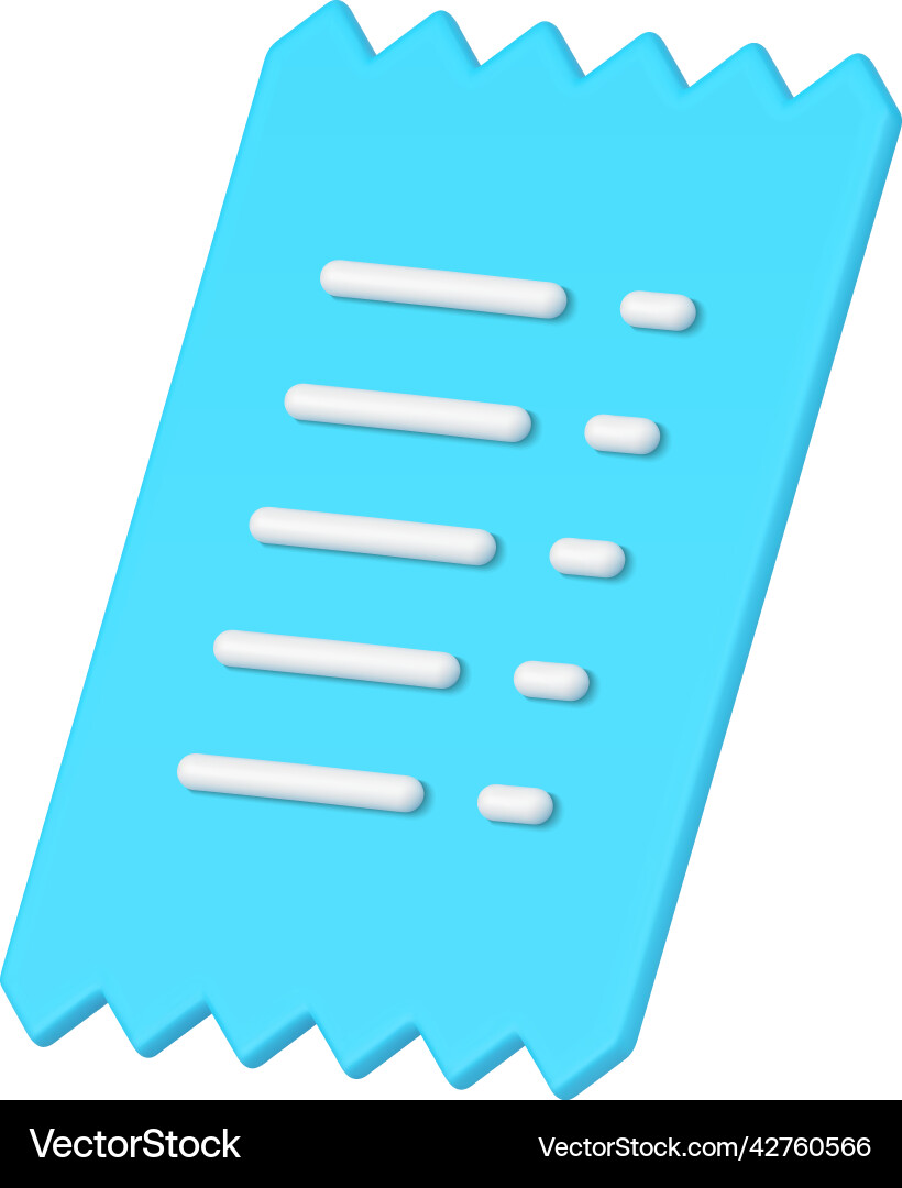 Blue glossy paper check banking accounting Vector Image