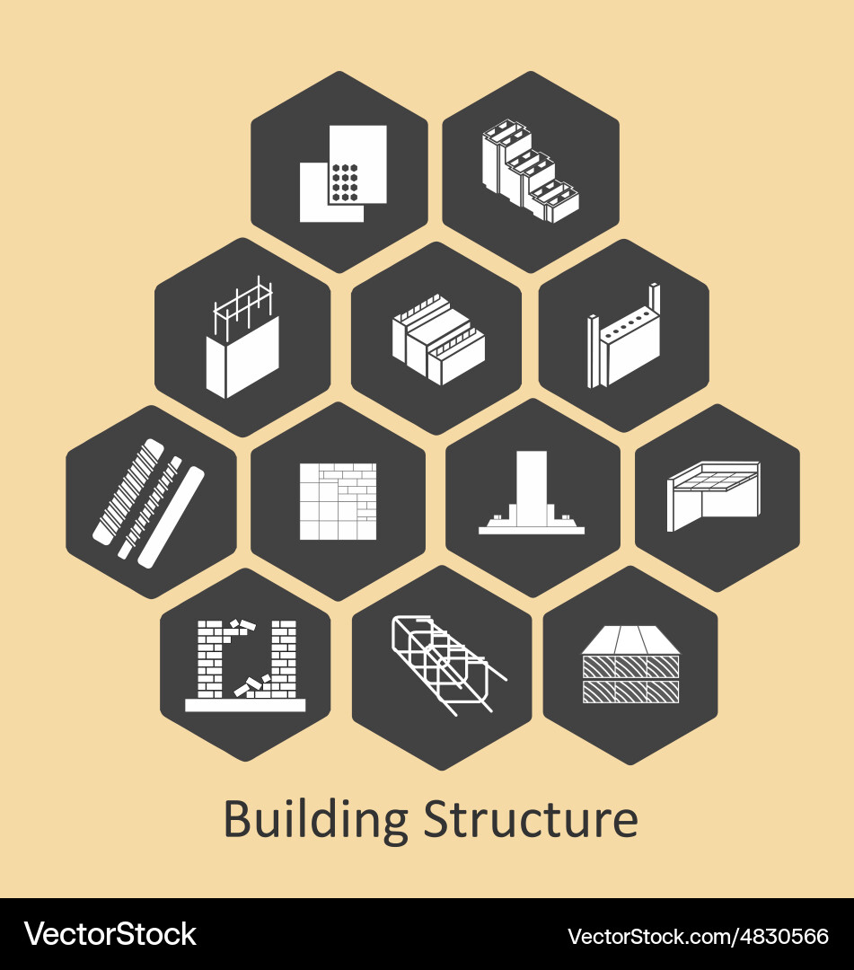 Building structure and bim Royalty Free Vector Image