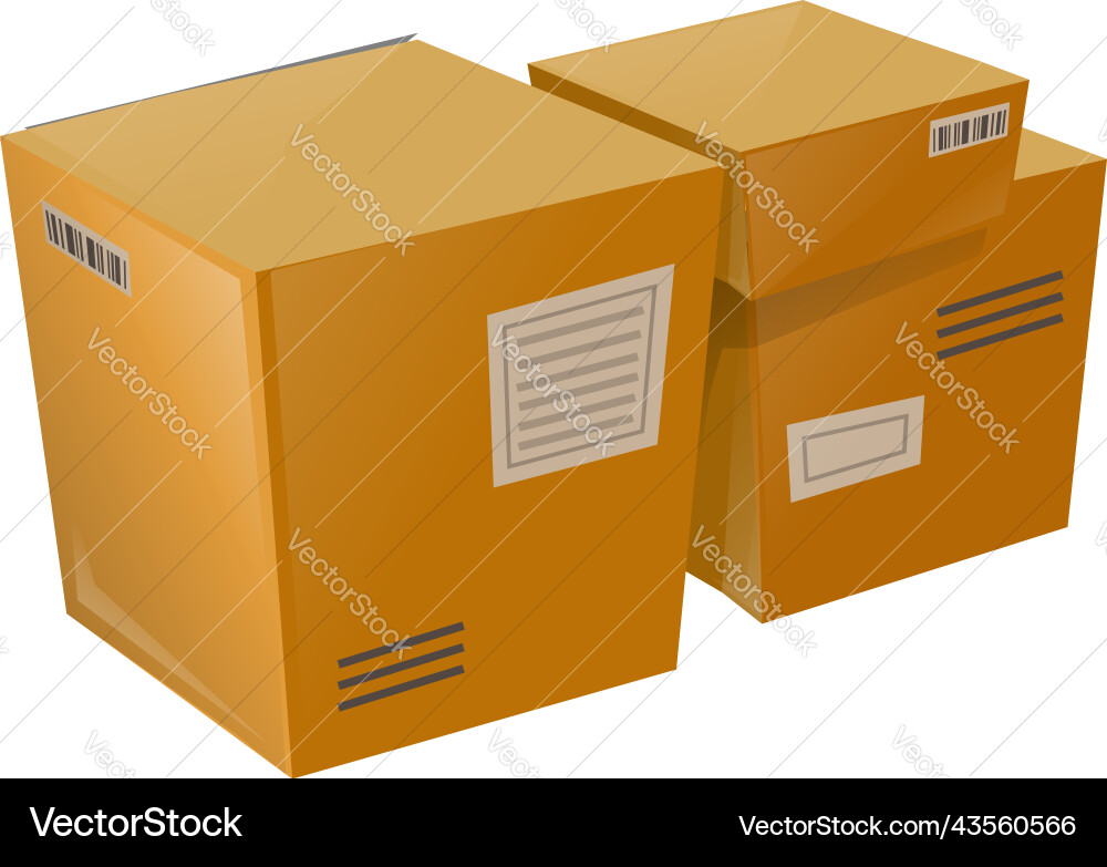 Carton parcel icon cartoon postman bag Royalty Free Vector