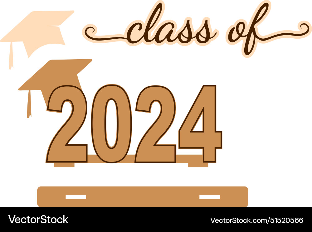 Class of 2024 graduation template Royalty Free Vector Image