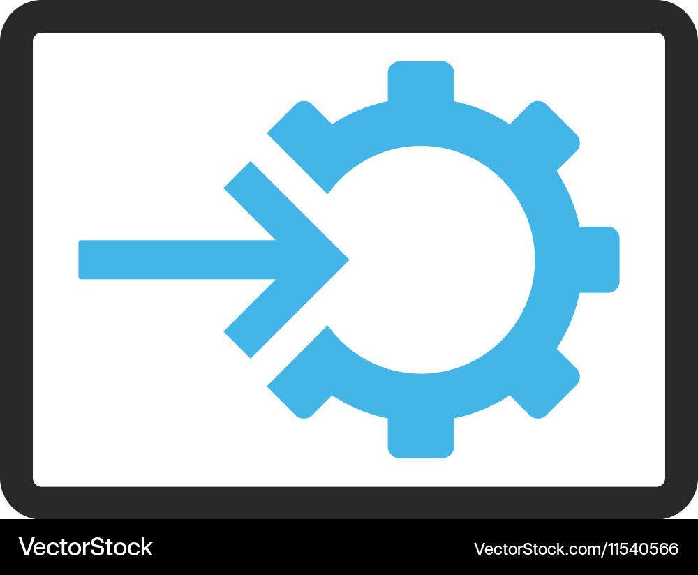 Cog integration framed icon Royalty Free Vector Image