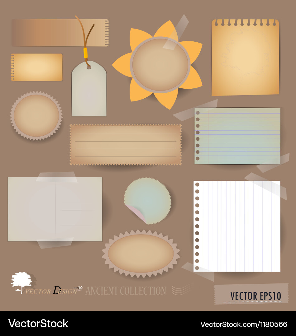 Collection of various note papers Royalty Free Vector Image