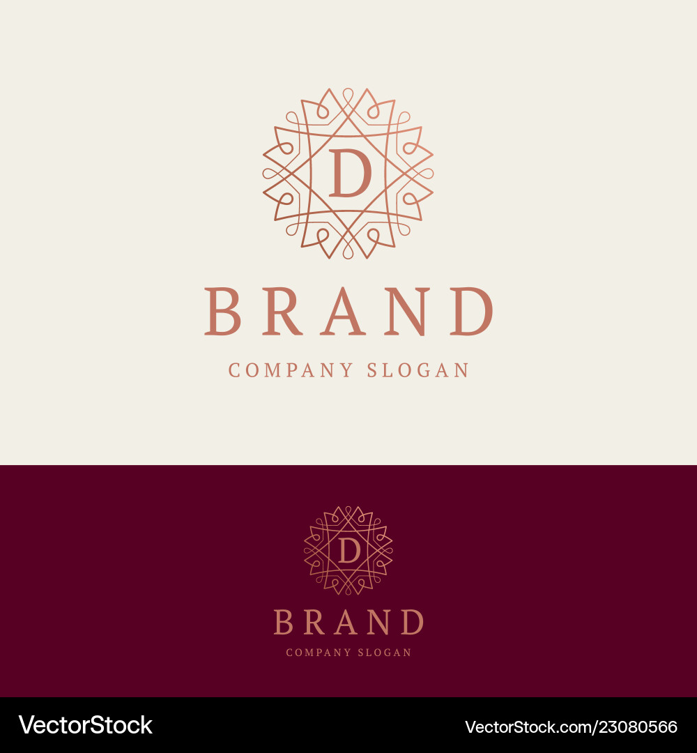 D brand logo Royalty Free Vector Image - VectorStock