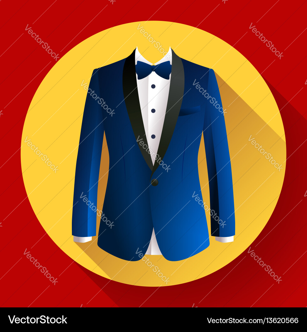 Dark Blue Male Suit Icon Royalty Free Vector Image