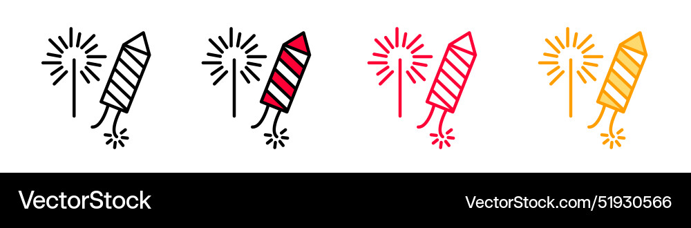 Fireworks explosion on festival celebration icon Vector Image
