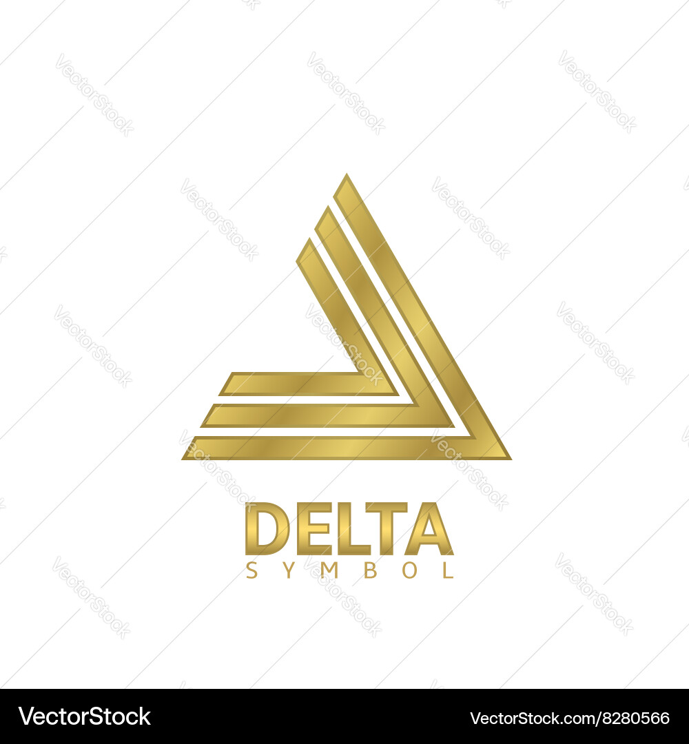 Golden delta sign Royalty Free Vector Image - VectorStock