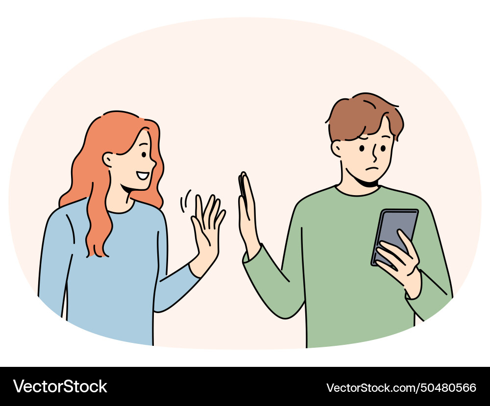Guy reject persistent girl showing interest Vector Image
