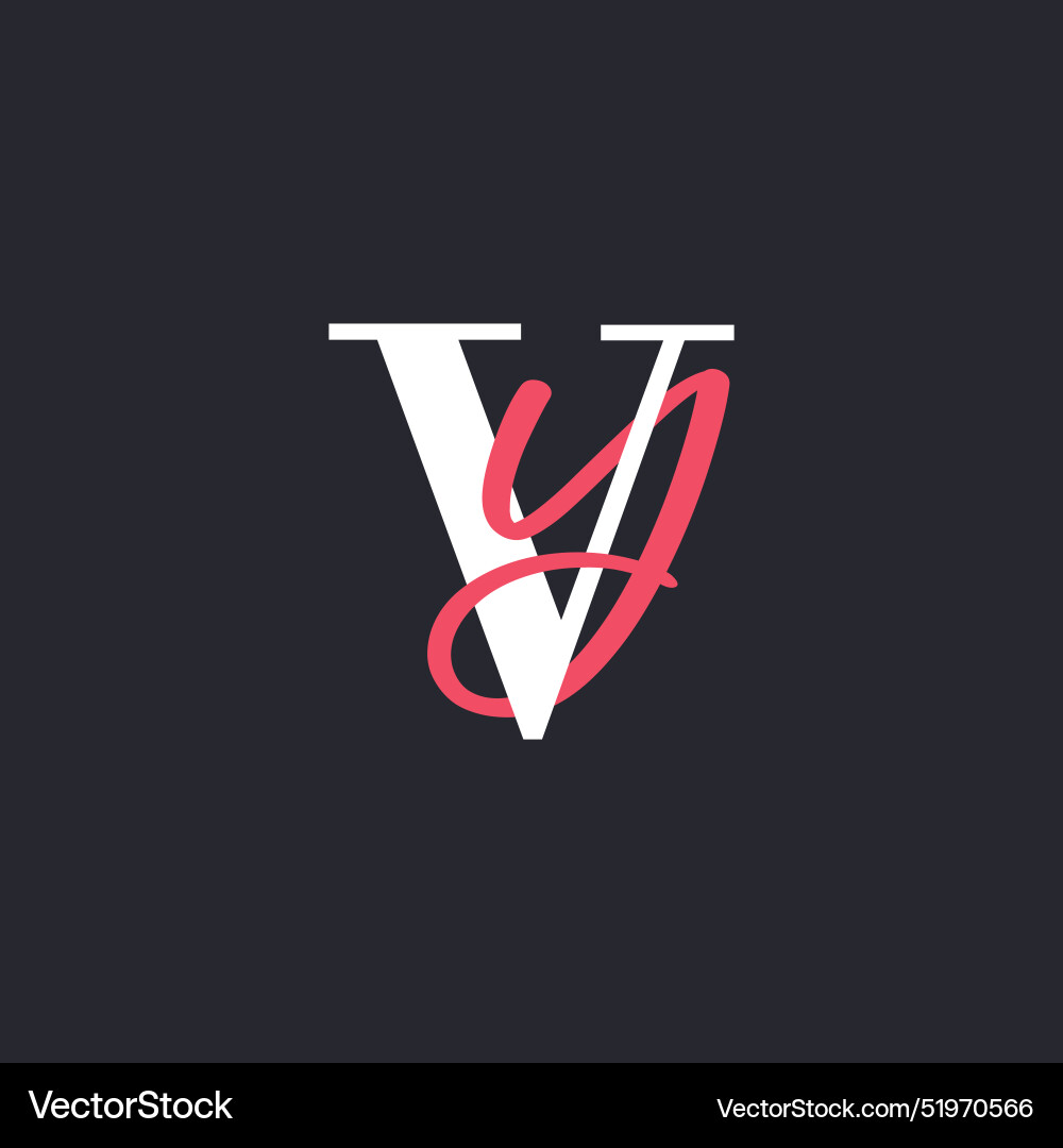 Letter vy logo perfectly blended initials Vector Image