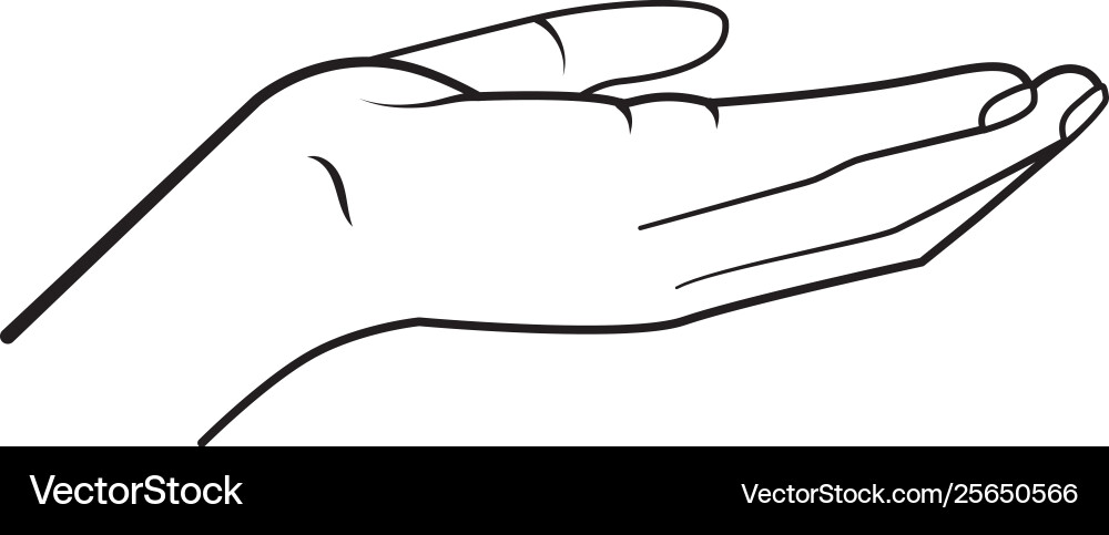 Open Hand Clipart Black And White Illustration Line Art Cartoon