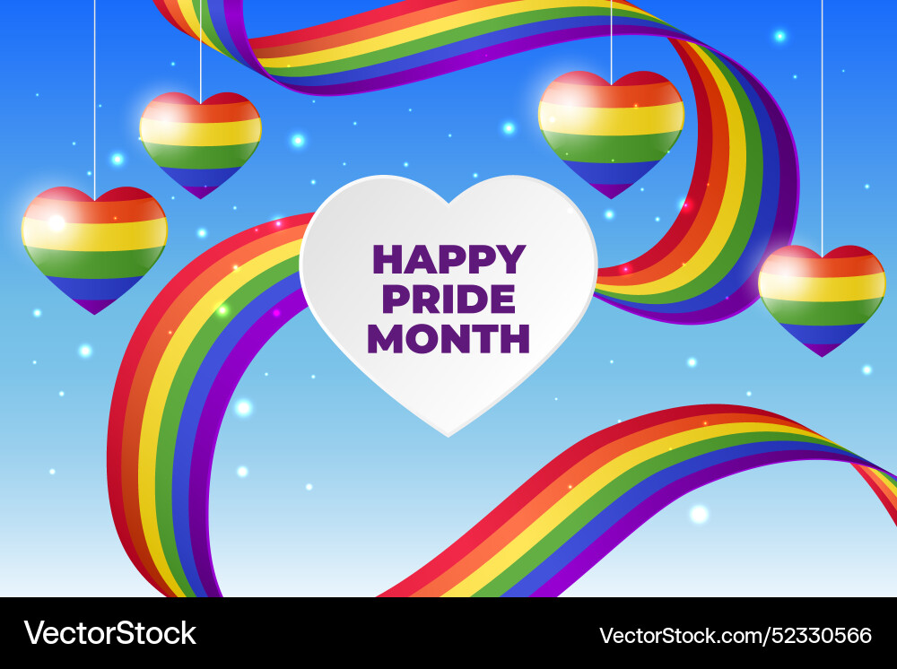 Realistic pride month background Royalty Free Vector Image