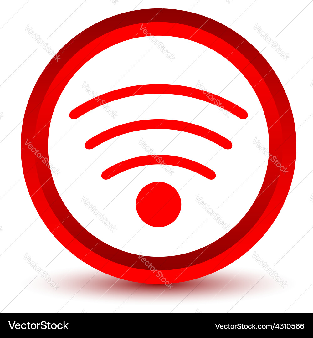 Red wifi icon Royalty Free Vector Image - VectorStock