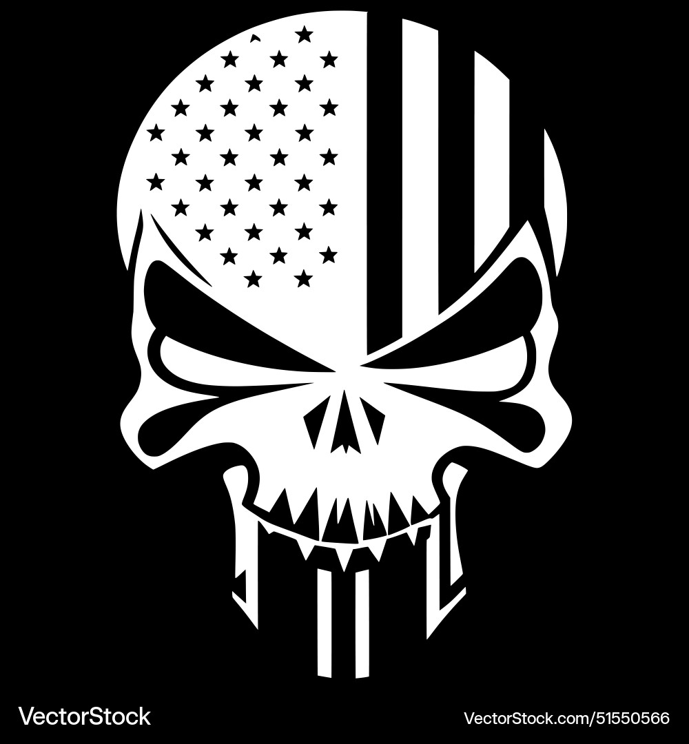 Skull decorated with stars and stripes Royalty Free Vector