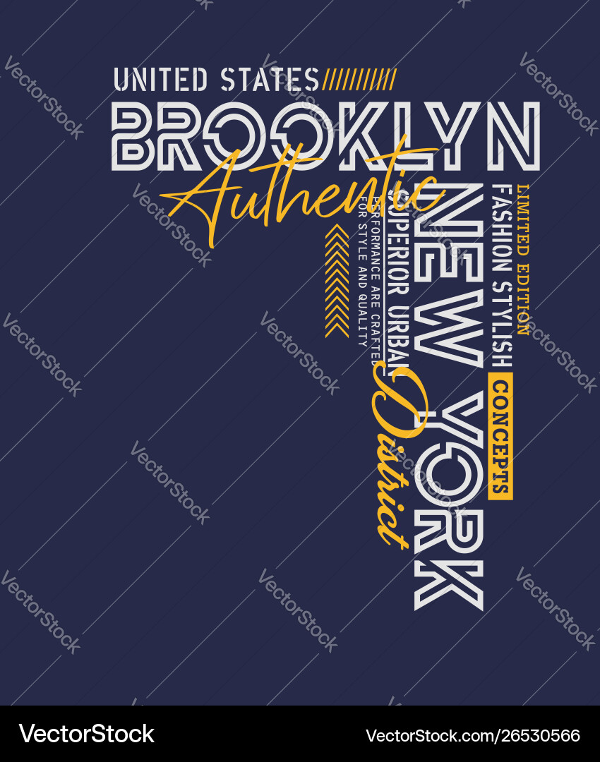 Typography brooklyn sport Royalty Free Vector Image