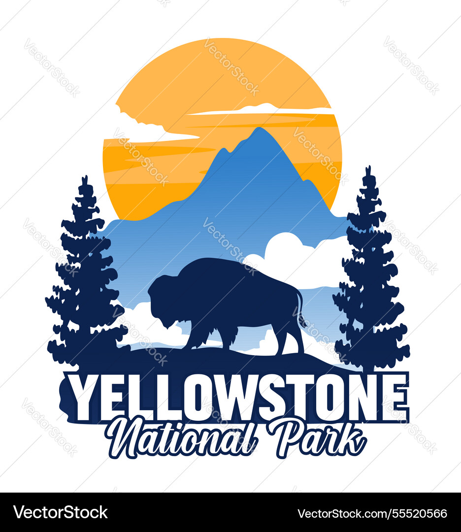 Yellowstone national park Royalty Free Vector Image