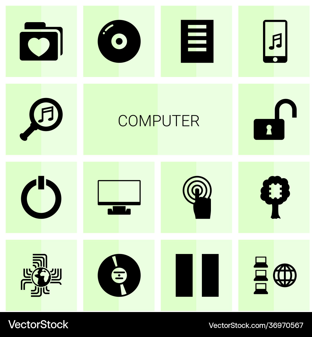 14 Computersymbole Lizenzfreies Vektorbild - VectorStock