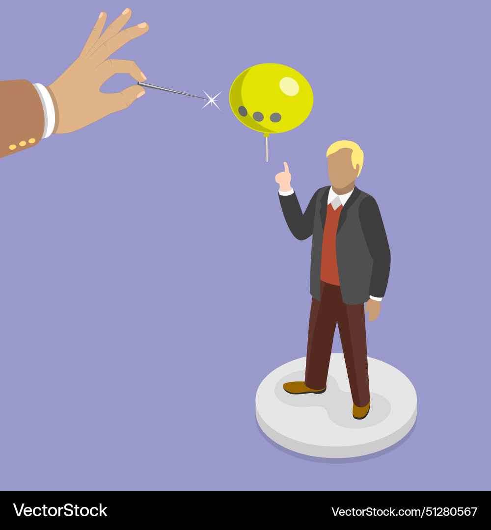 3d isometric flat of rejecting Royalty Free Vector Image