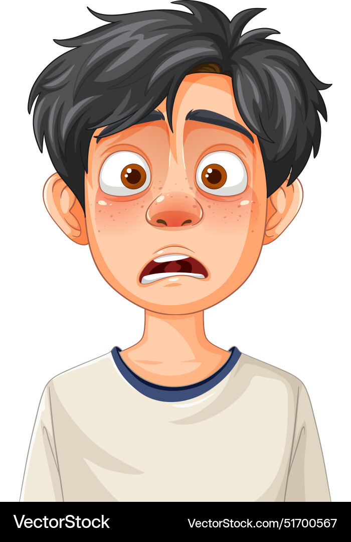 A boy with shocked expression Royalty Free Vector Image