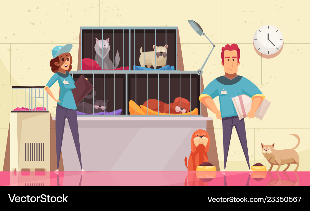 Animal shelter horizontal Royalty Free Vector Image