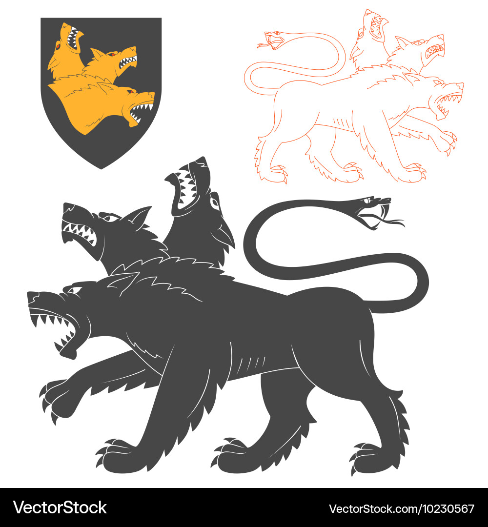 Cerberus Mythological Creature Royalty Free Vector Image