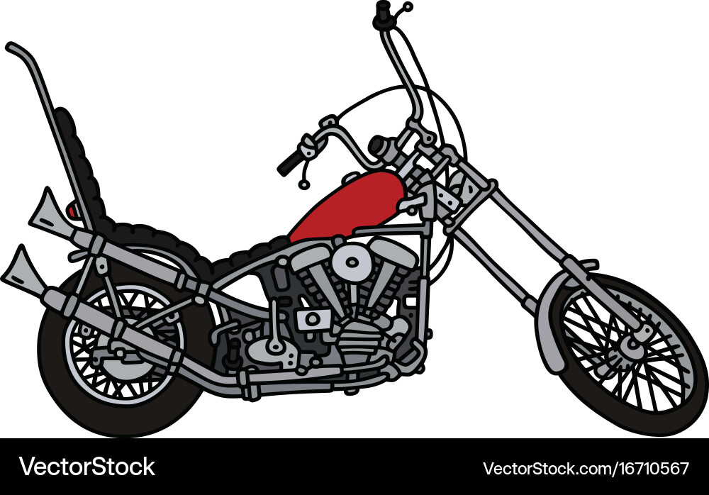 Classic red chopper Royalty Free Vector Image - VectorStock