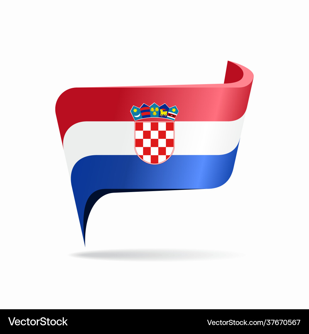 Croatian flag map pointer layout Royalty Free Vector Image