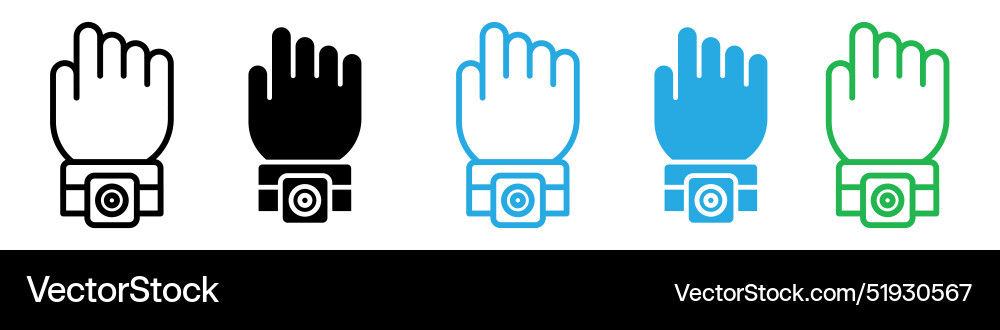 Fitness tracker smart watch icon logo set Vector Image