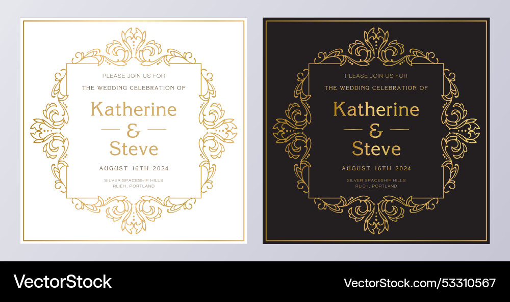 Frame vintage invitation square 05 Royalty Free Vector Image