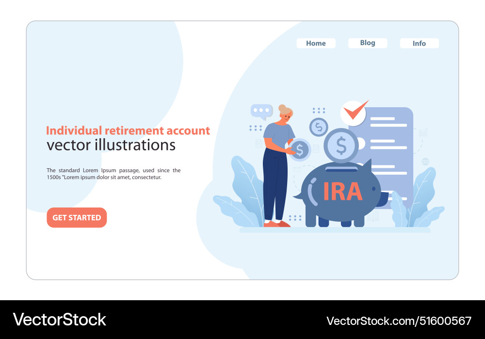 Individual retirement account concept Royalty Free Vector