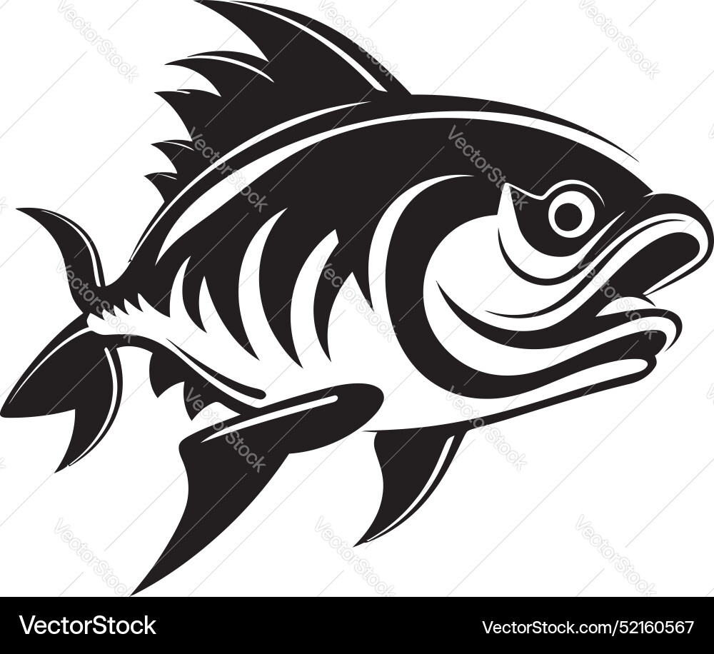 Marine melody river fish icon in cascade Vector Image