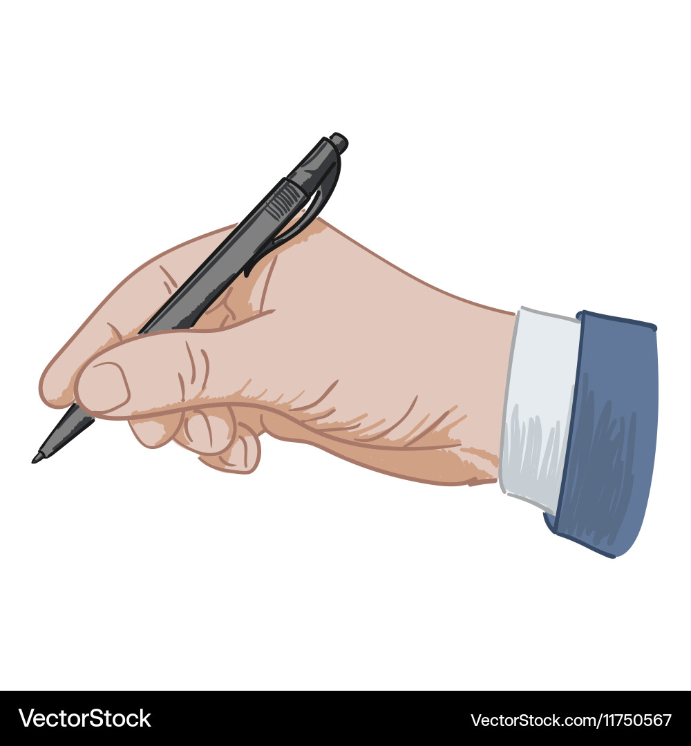 Puts his signature pen Royalty Free Vector Image