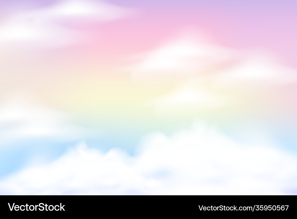 Rainbow Pastel Blurred Sky Background Royalty Free Vector
