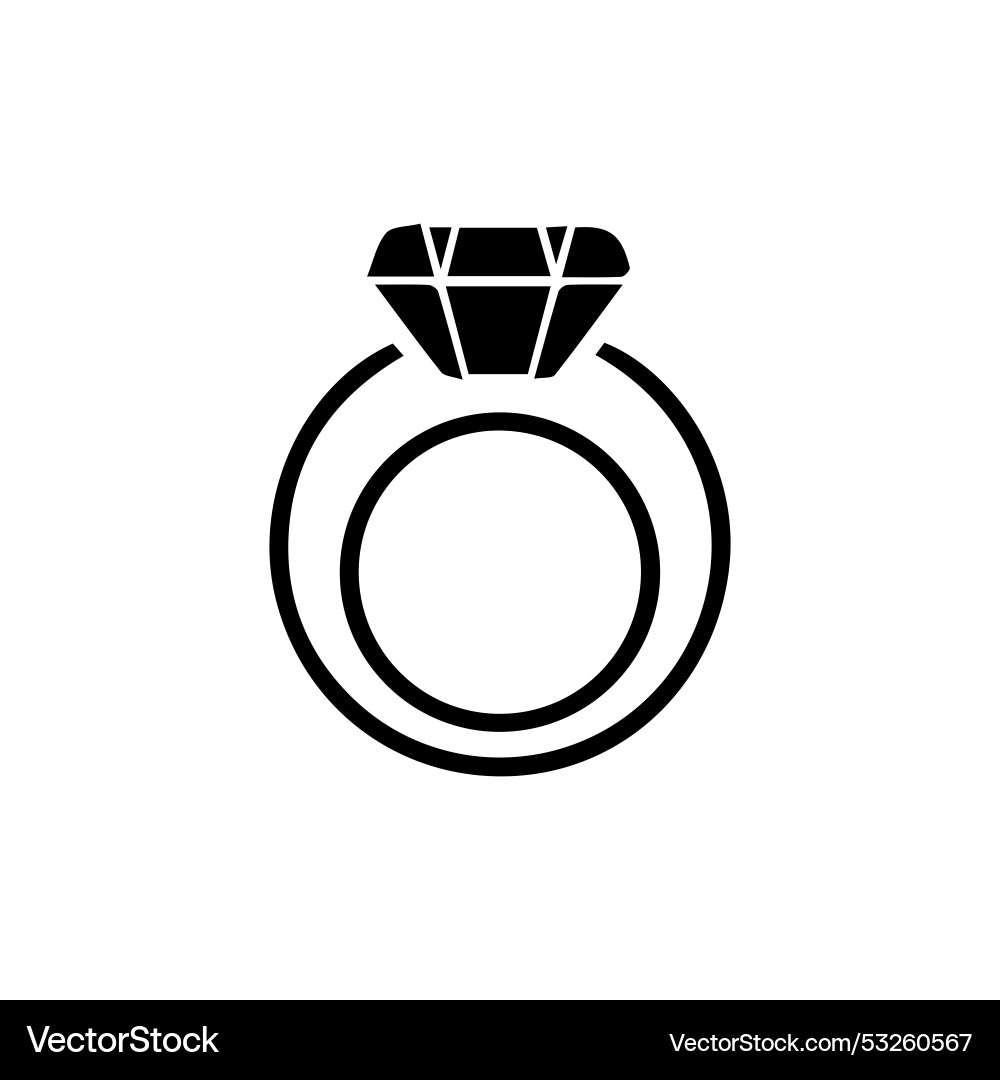 Simple icon of ring with gemstone Royalty Free Vector Image