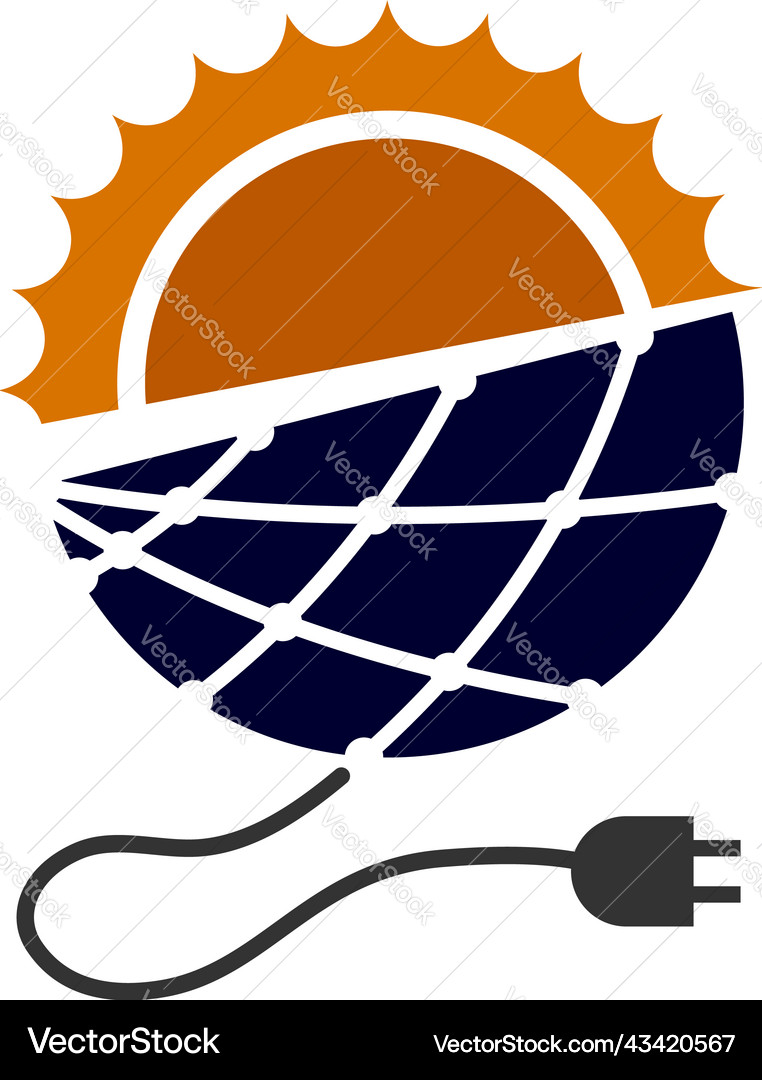 Solar energy logo icon brand identity Royalty Free Vector