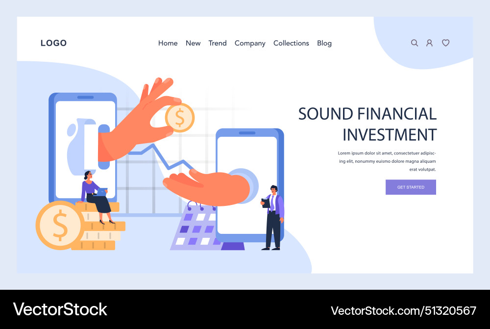 Sound financial investment emphasized experts Vector Image