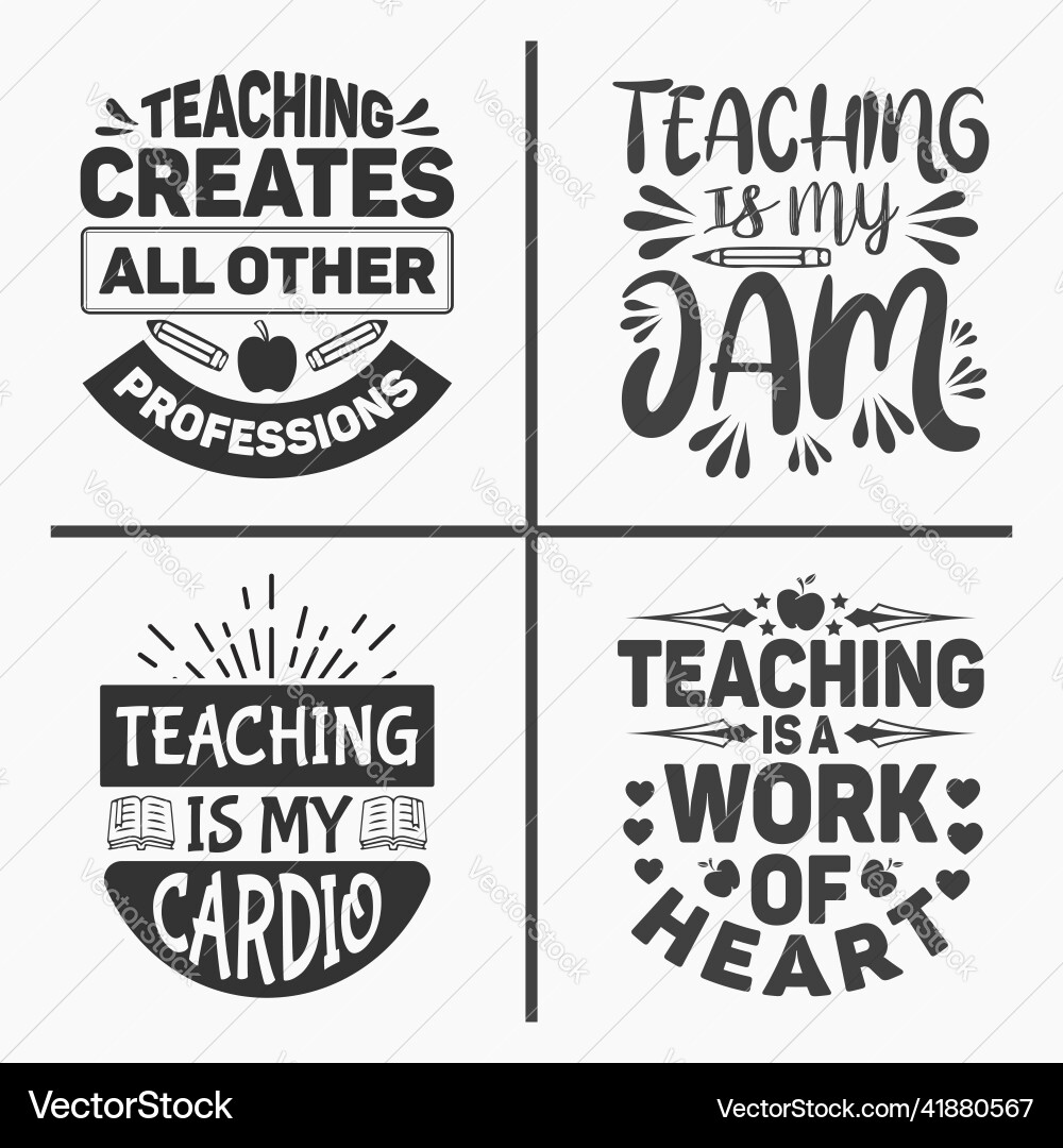Teacher quotes design bundle Royalty Free Vector Image